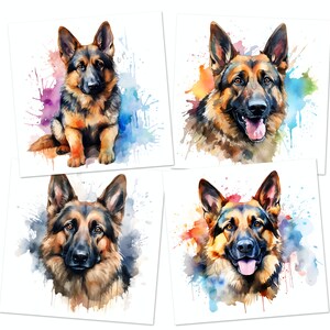 15 German Shepherd Clipart PNG Bundle | Watercolor Dog Clipart PNG | 17 ...