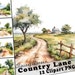 12 Country Lanes Clipart PNG Bundle | Watercolor Country Road Clipart ...