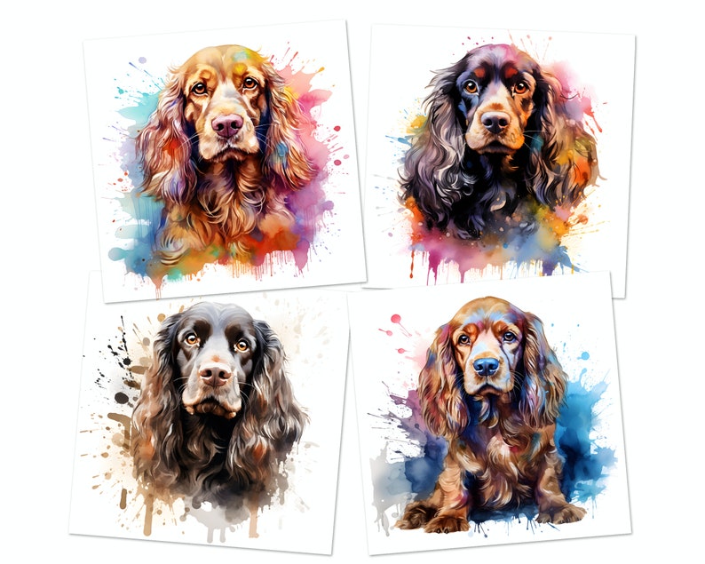 12 Cocker Spaniel Clipart PNG Bundle | Watercolor Dog Clipart PNG | 42 ...