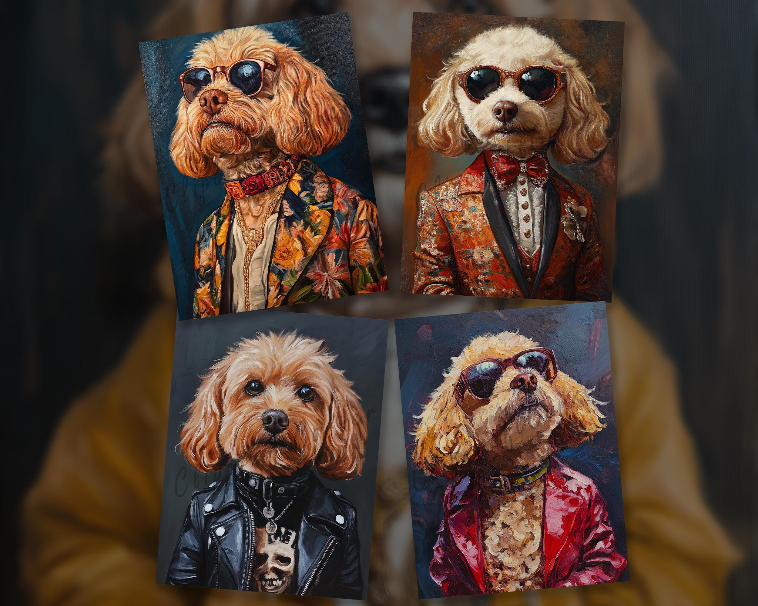 20 Cockapoo Clipart Images | Cockapoo Dog Portraits as Music Stars ...
