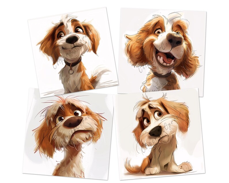 12 Cockapoo Clipart PNG Funny Dog Bundle | Watercolor Dog Cartoon ...