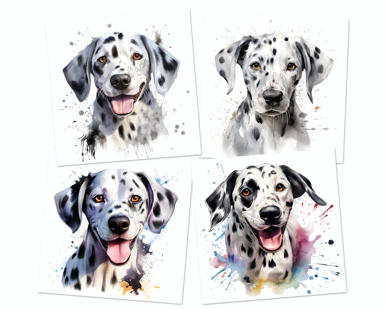12 Dalmatian Clipart PNG Bundle | Watercolor Dog Clipart PNG | 51 - Etsy