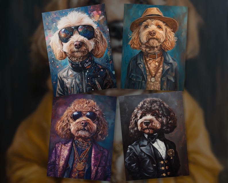 20 Cockapoo Clipart Images | Cockapoo Dog Portraits as Music Stars ...