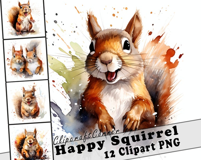 Squirrel Clipart Cute Squirrel Clipart Woodland Animals Clipart Playing ...