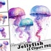 12 Jellyfish Clipart PNG Bundle | Watercolor Sea Animals Clipart PNG ...