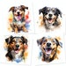 20 Cross Breed Dogs Clipart PNG Bundle | Watercolor Dog Clipart PNG ...