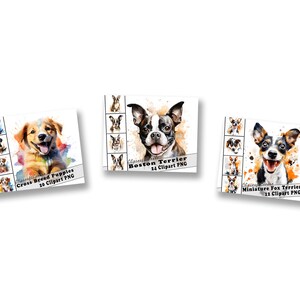 1100+ Watercolor Dog Mega Bundle Clipart PNG | Funny Dog Bundle | 83 ...