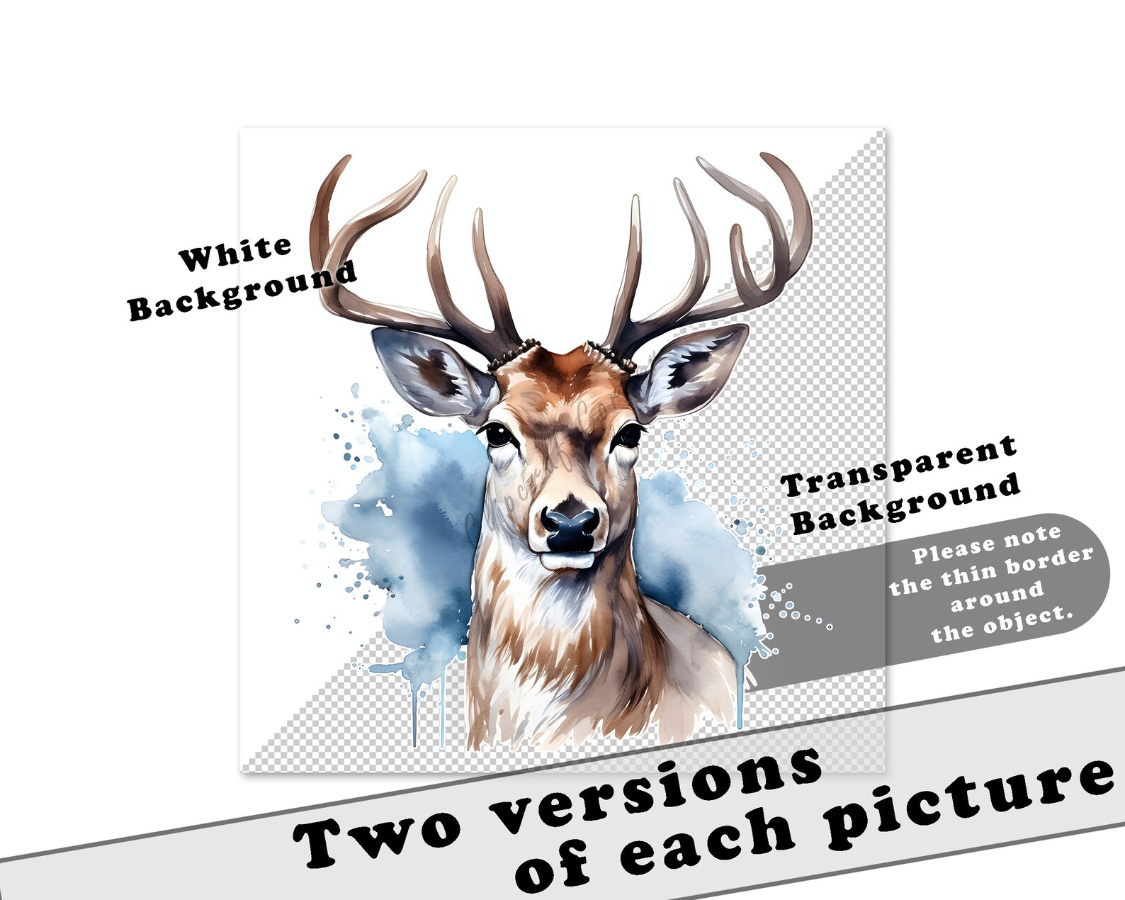 12 Deer Clipart PNG Forest Animal Bundle | Watercolor Deer Clipart PNG ...