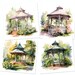 12 Garden Gazebo Clipart PNG Bundle | Watercolor Gazebo Clipart PNG ...