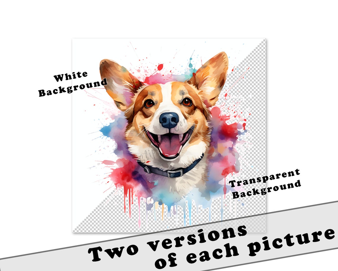 15 Pembroke Welsh Corgi Clipart PNG Bundle Watercolor Dog - Etsy