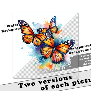 12 Monarch Butterfly Clipart PNG Forest Animal Bundle | Watercolor ...