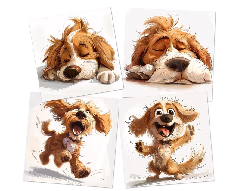 12 Cockapoo Clipart PNG Funny Dog Bundle | Watercolor Dog Cartoon ...