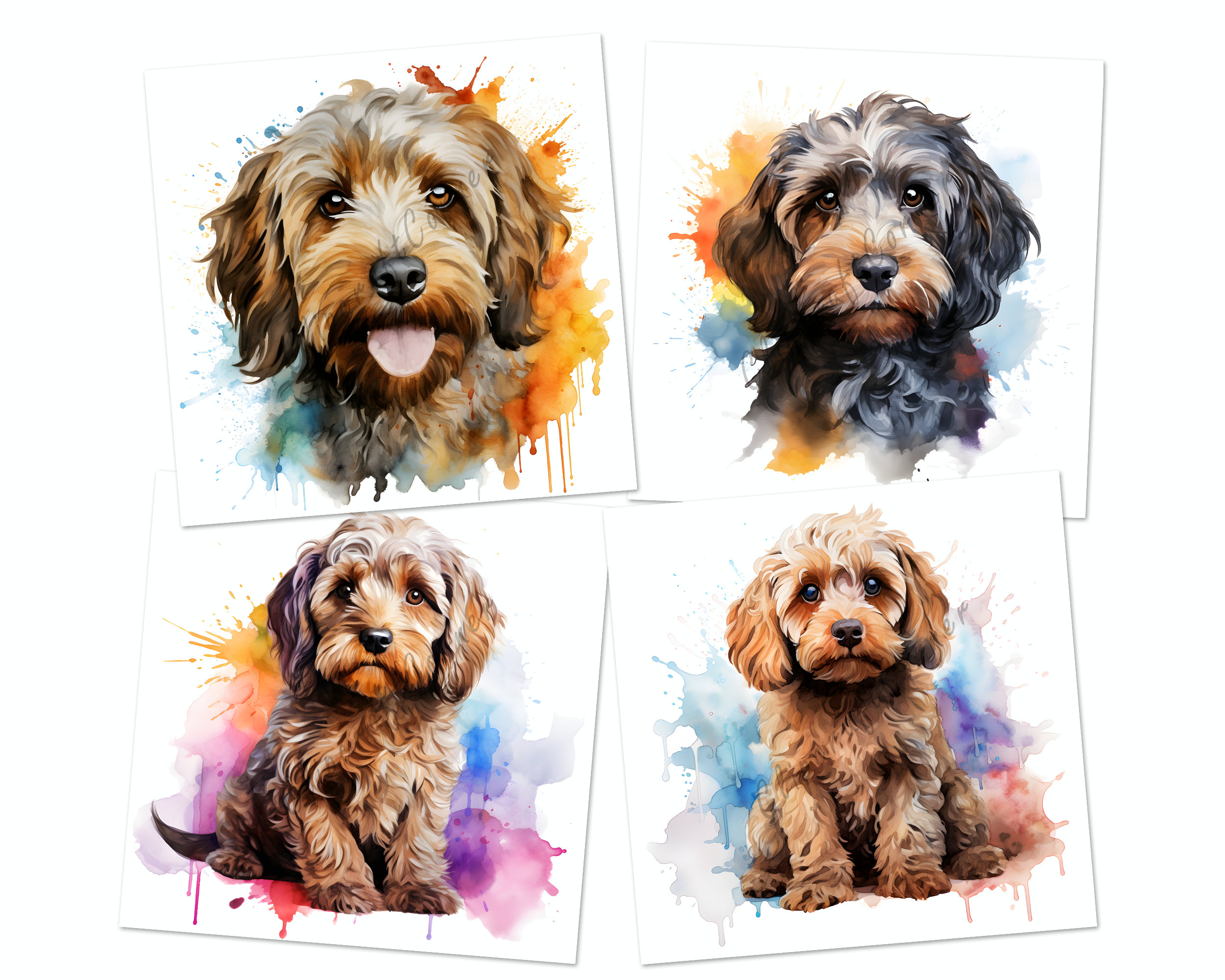 17 Cockapoo Clipart PNG Bundle | Watercolor Dog Clipart PNG | 58 - Etsy