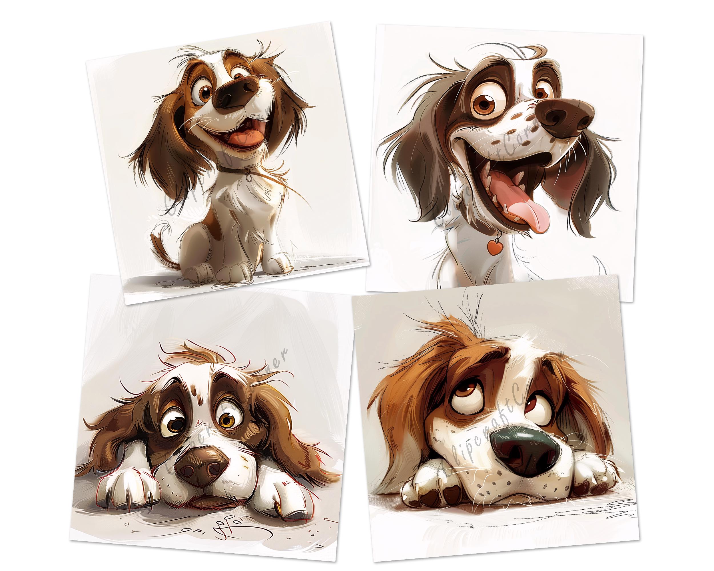 12 English Springer Spaniel Clipart PNG Funny Dog Bundle | Watercolor ...