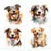 20 Cross Breed Dogs Clipart PNG Bundle | Watercolor Dog Clipart PNG ...