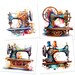 12 Steampunk Sewing Machine Clipart PNG Bundle Watercolor Steampunk ...