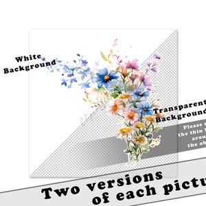 20 Wildflower Frame Corners Clipart PNG | Wild Flower Watercolor Floral ...