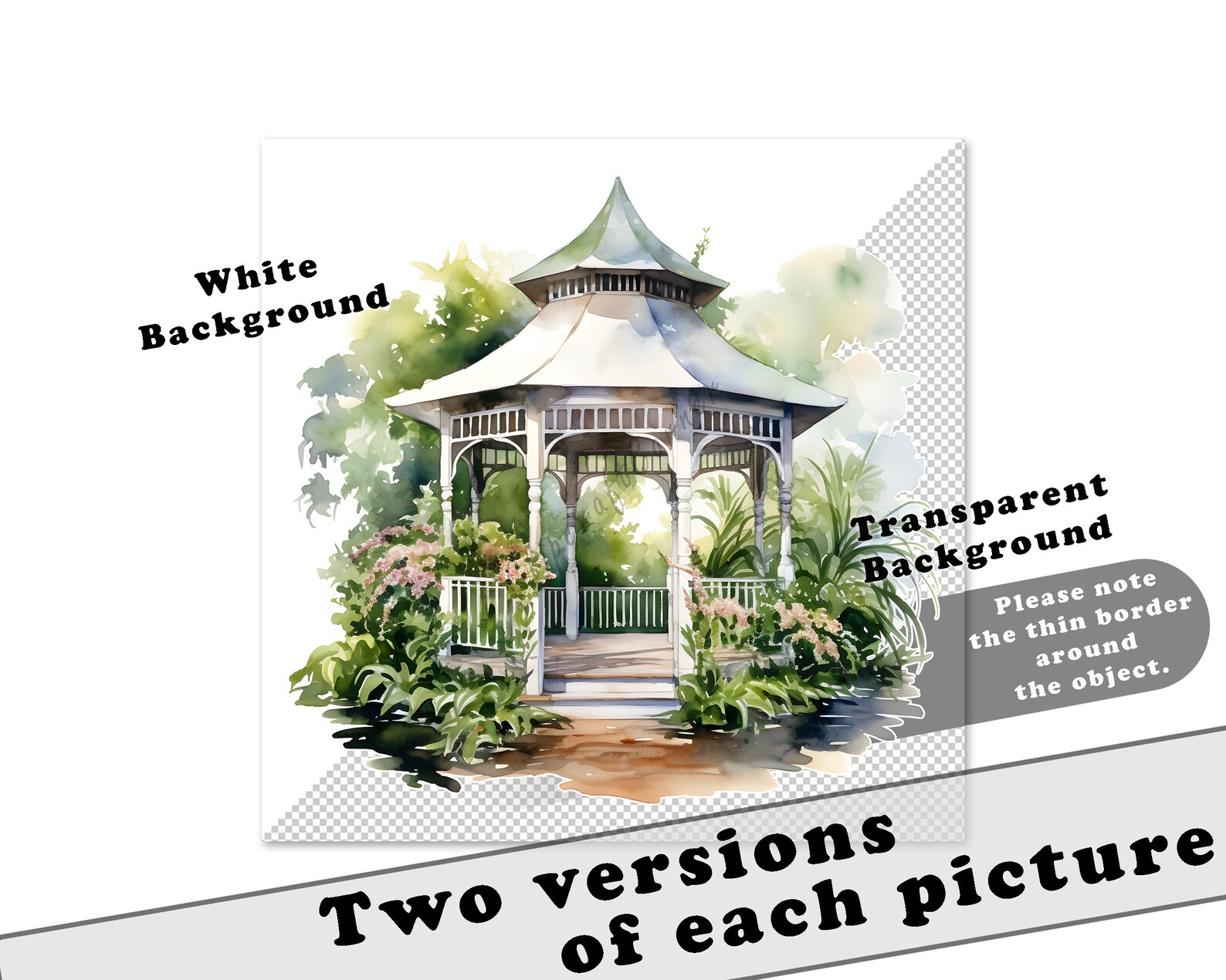 12 Garden Gazebo Clipart PNG Bundle Watercolor Gazebo Clipart PNG ...