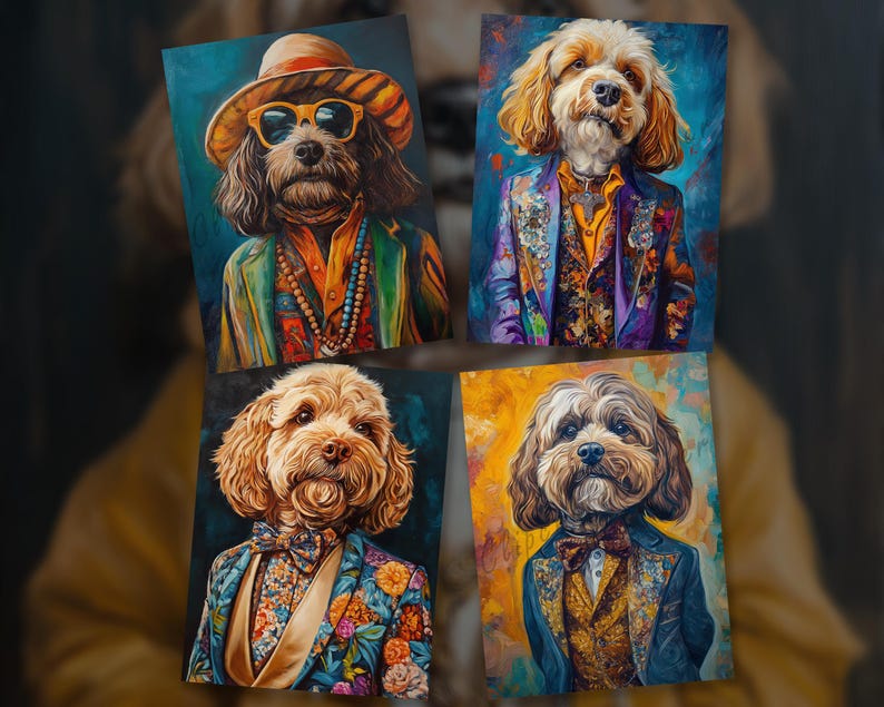 20 Cockapoo Clipart Images Cockapoo Dog Portraits as Music Stars ...