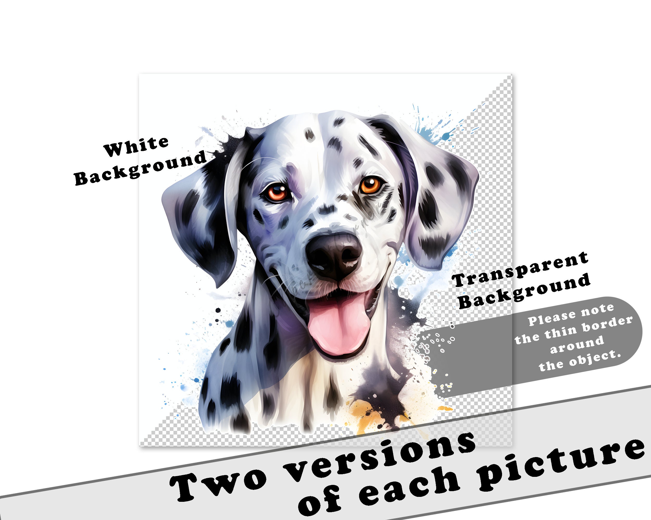 12 Dalmatian Clipart PNG Bundle | Watercolor Dog Clipart PNG | 51 - Etsy