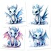 12 Ice Dragon Clipart PNG Fairytale Bundle | Magical Watercolor Fantasy ...