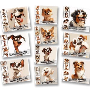 720 Cartoon Dog Mega Bundle Clipart PNG | Funny Dog Bundle | 60 Bundles ...