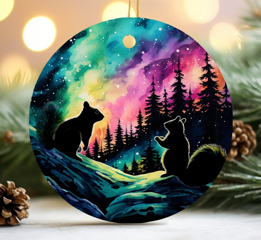 Northern Lights Aurora Borealis Christmas Ceramic Ornament Christmas ...