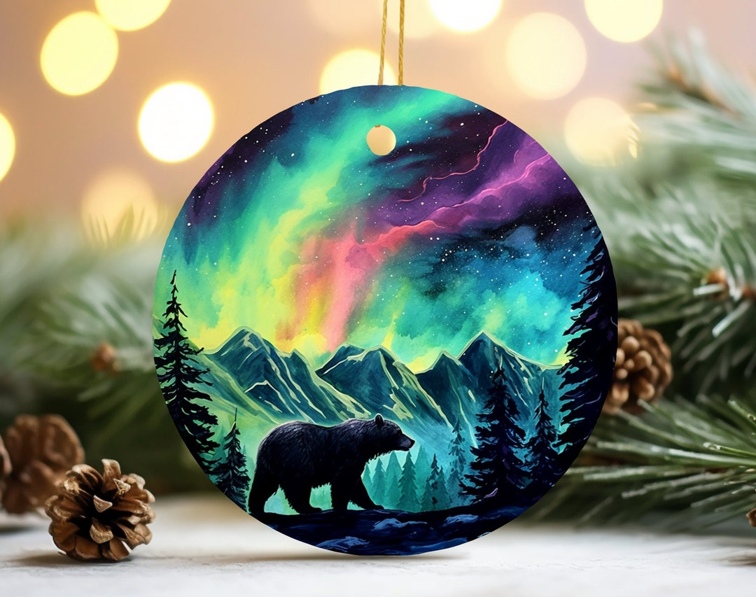 Northern Lights Aurora Borealis Christmas Ceramic Ornament Christmas ...
