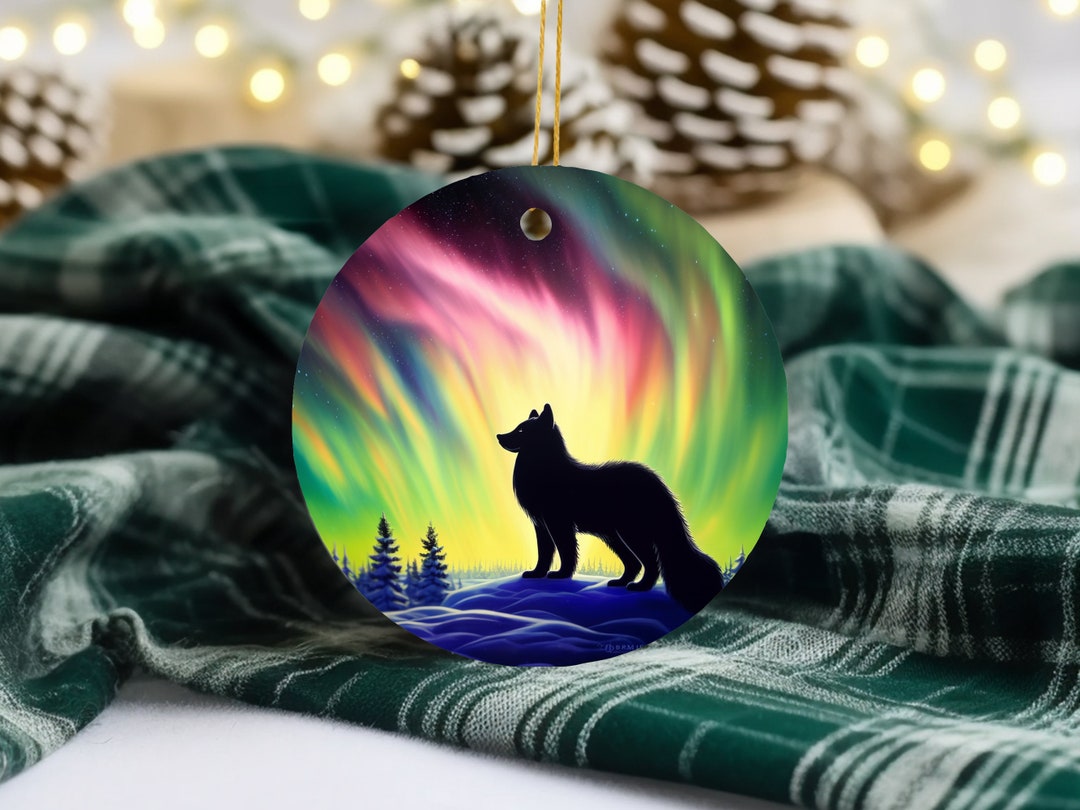 Northern Lights Aurora Borealis Christmas Ceramic Ornament Christmas ...