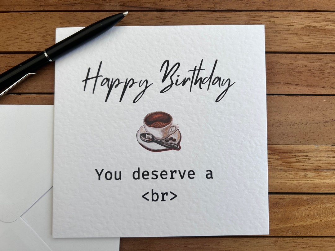Geeky Birthday Card for a Computer Programmer Nerdy Birthday Card With ...