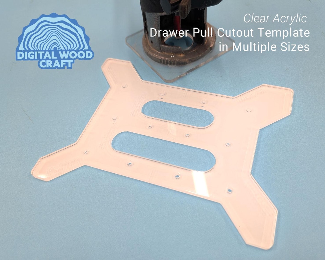 Drawer Pull Cut Out Router Jig - Template - Clear Acrylic - Reusable ...