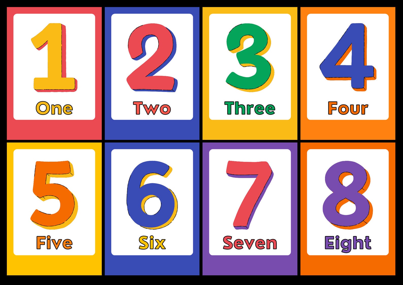 Number Flashcards - Etsy