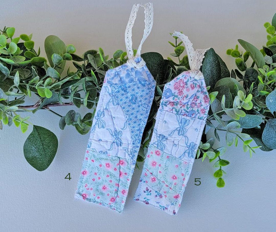 Vintage Quilt Bookmark, Quilted Page Keeper, Repurposed Vintage Quilt ...