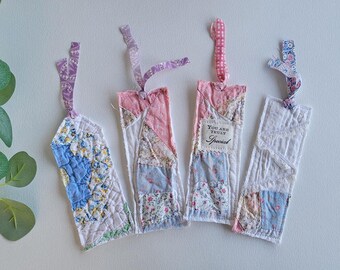 Vintage Quilt Bookmark, Quilted Page Keeper, Repurposed Vintage Quilt ...