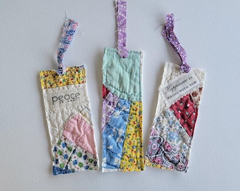 Repurposed Vintage Quilt Bookmarks - Etsy