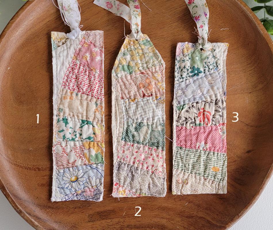 Vintage Quilt Bookmark: Repurposed Fabric Page Keeper With Ribbon - Etsy