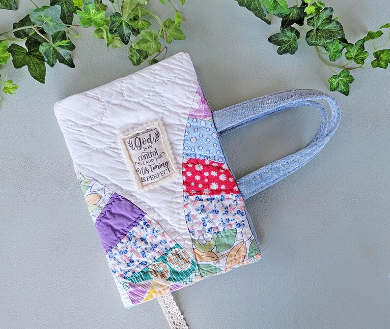 Vintage Book Cover Quilted Book Cover Handmade Book Wrap Book Cover ...