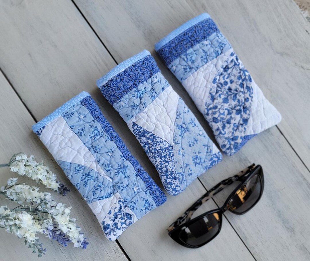 Quilted Eyeglass Case| Soft Eyeglass Case| Handmade Vintage Quilt |quilted Sunglasses Case ...