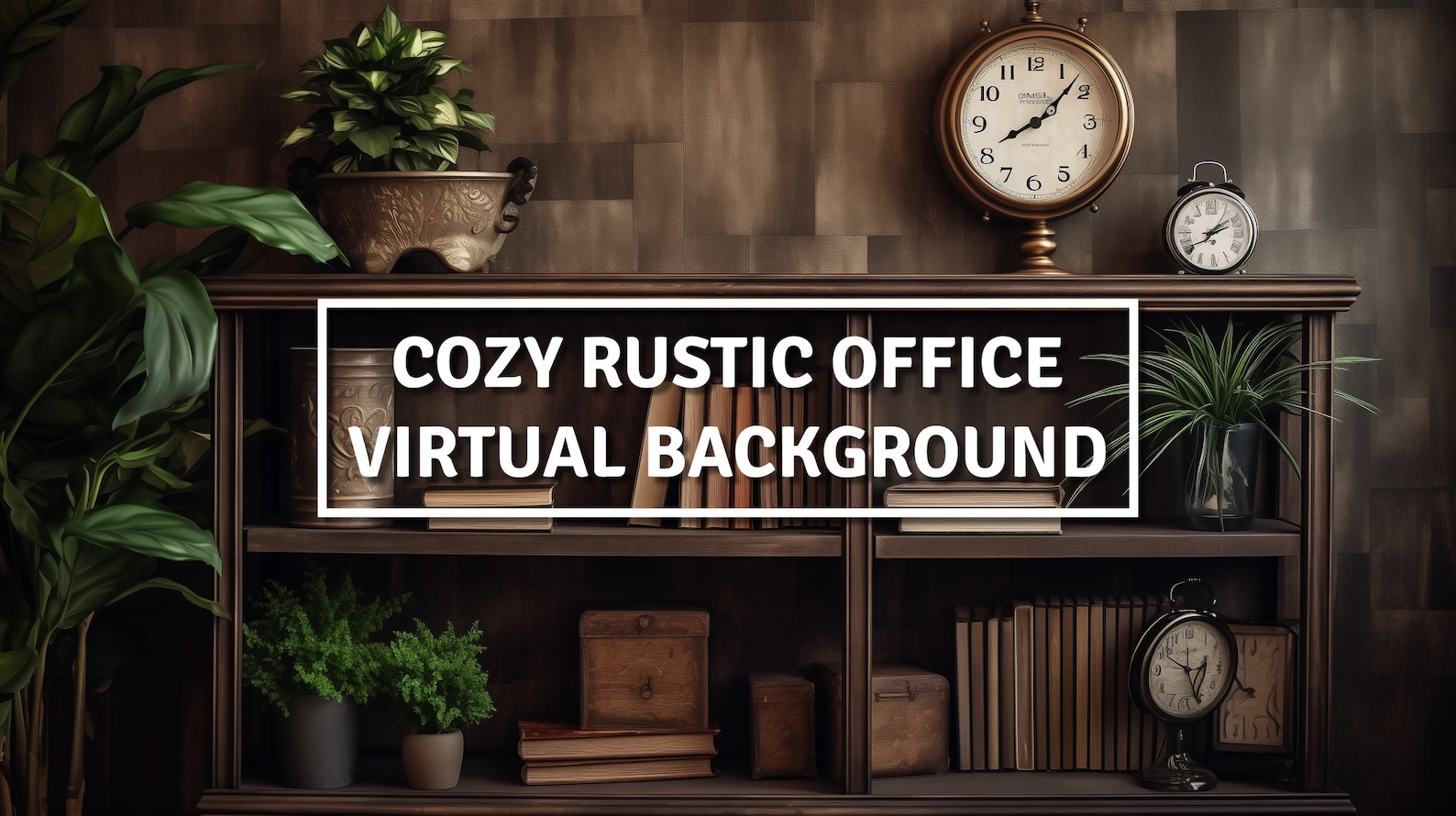Cozy Rustic Office Virtual Background | Zoom Virtual Background | Home ...