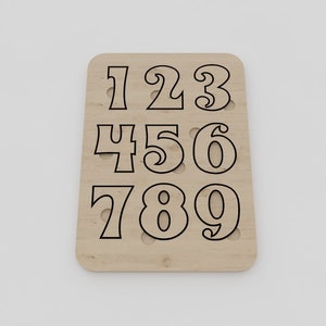 Laser Cut NUMBERS File Svg Templates Cnc and Puzzle, Dxf File for Kids ...