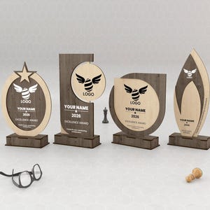 Modern Laser Cut Special Shapes Award Trophy Templates: 4 Designs ...