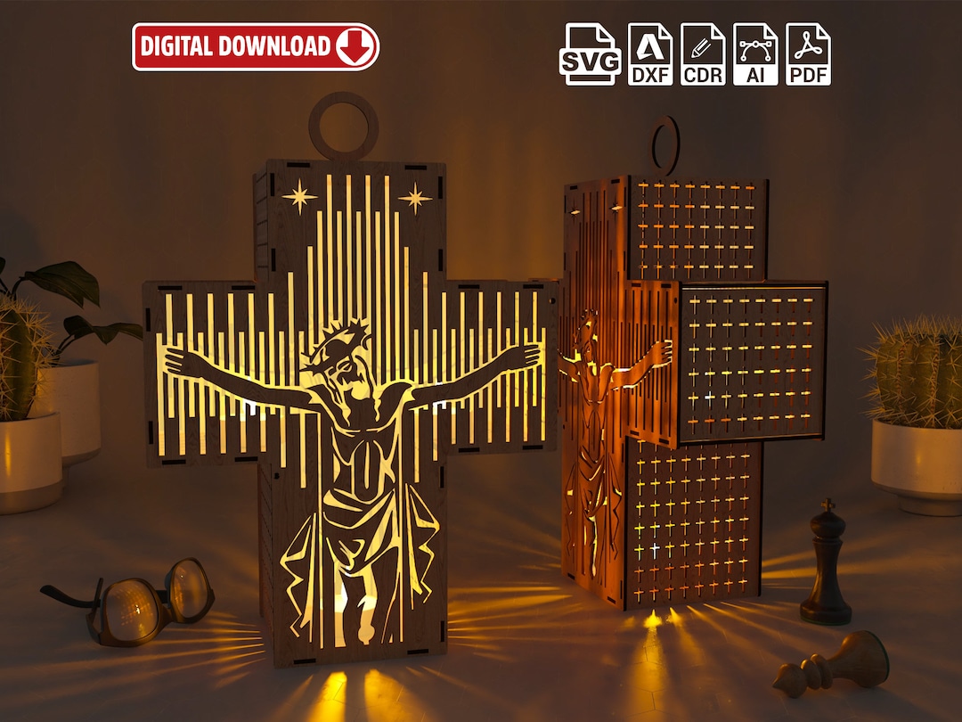 Jesus and Holy Pilgrim, Christian Holy Pilgrim Night Light Lamp Shade ...