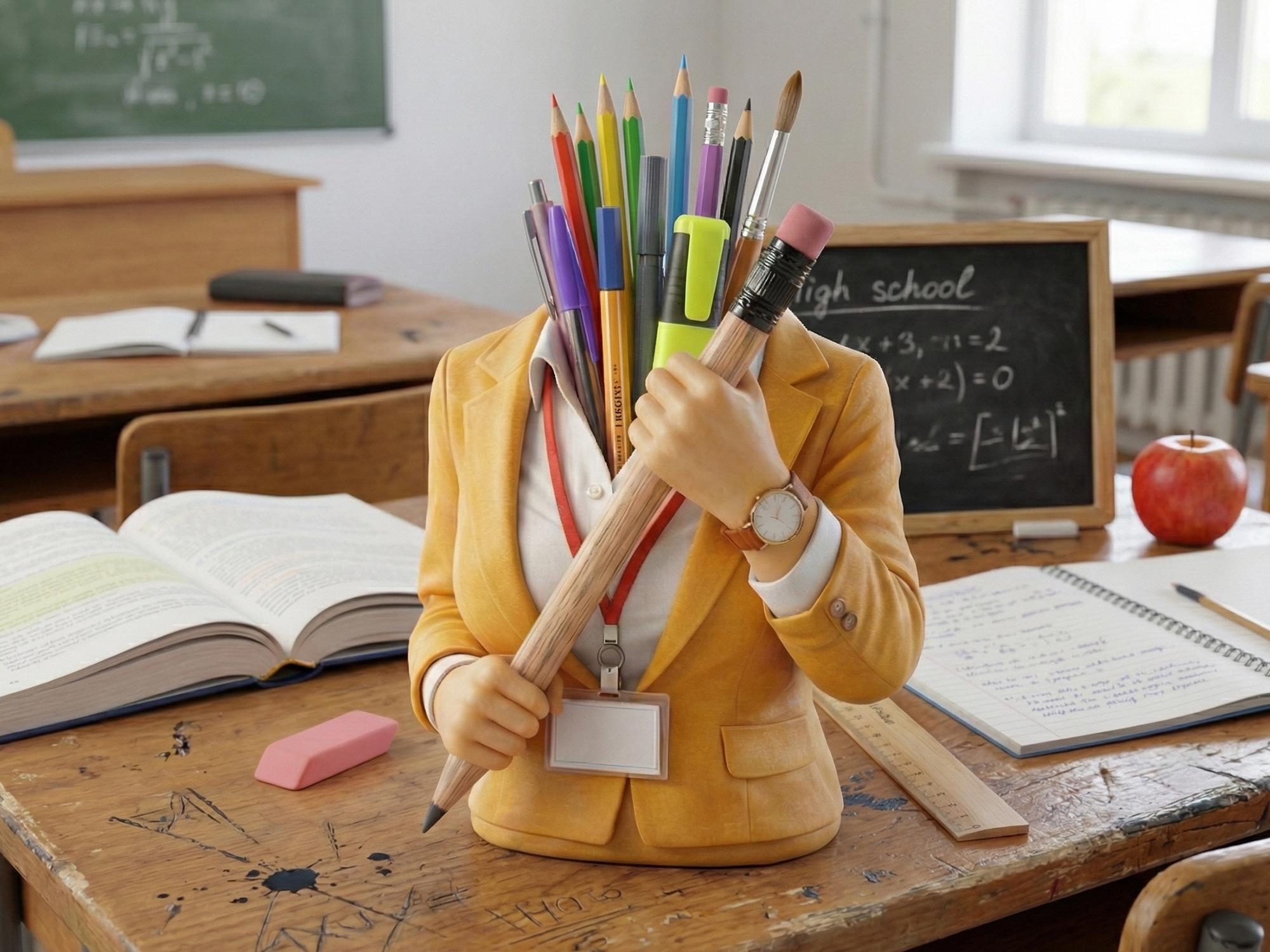 Teacher Pencil Holder STL File - Best Teacher Gift Desk Organizer - 3D ...