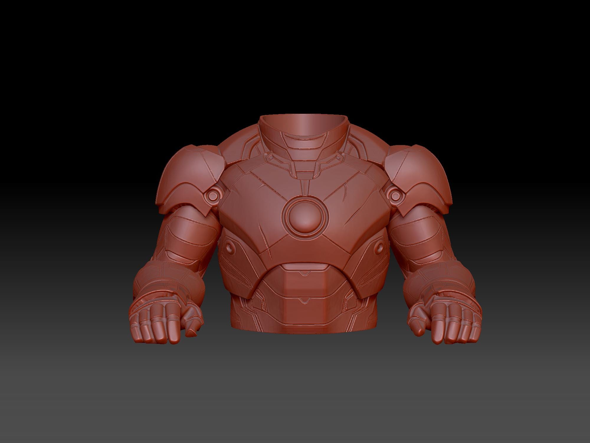 Armored Billionaire Torso Pencil Holder STL - High Tech Hero Desk ...