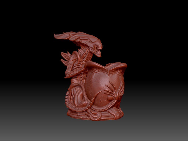 Biomechanical Monster Pencil Holder STL - Sci-fi Horror Desk Organizer ...
