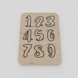 Laser Cut NUMBERS File Svg Templates Cnc and Puzzle, Dxf File for Kids ...