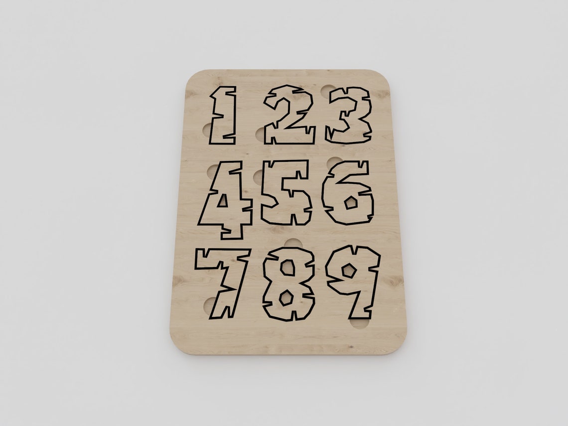 Laser Cut NUMBERS File Svg Templates Cnc and Puzzle, Dxf File for Kids ...