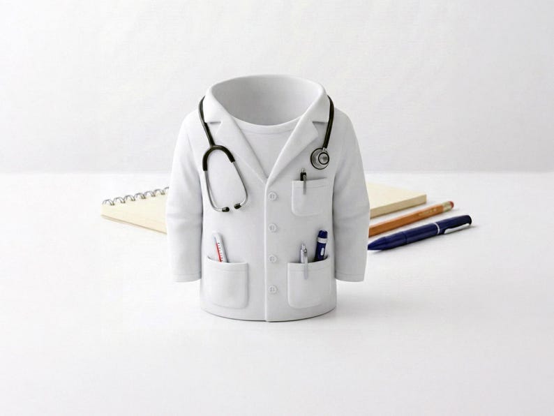 Doctor Uniform Pencil Holder STL File | White Coat Desk Organizer ...