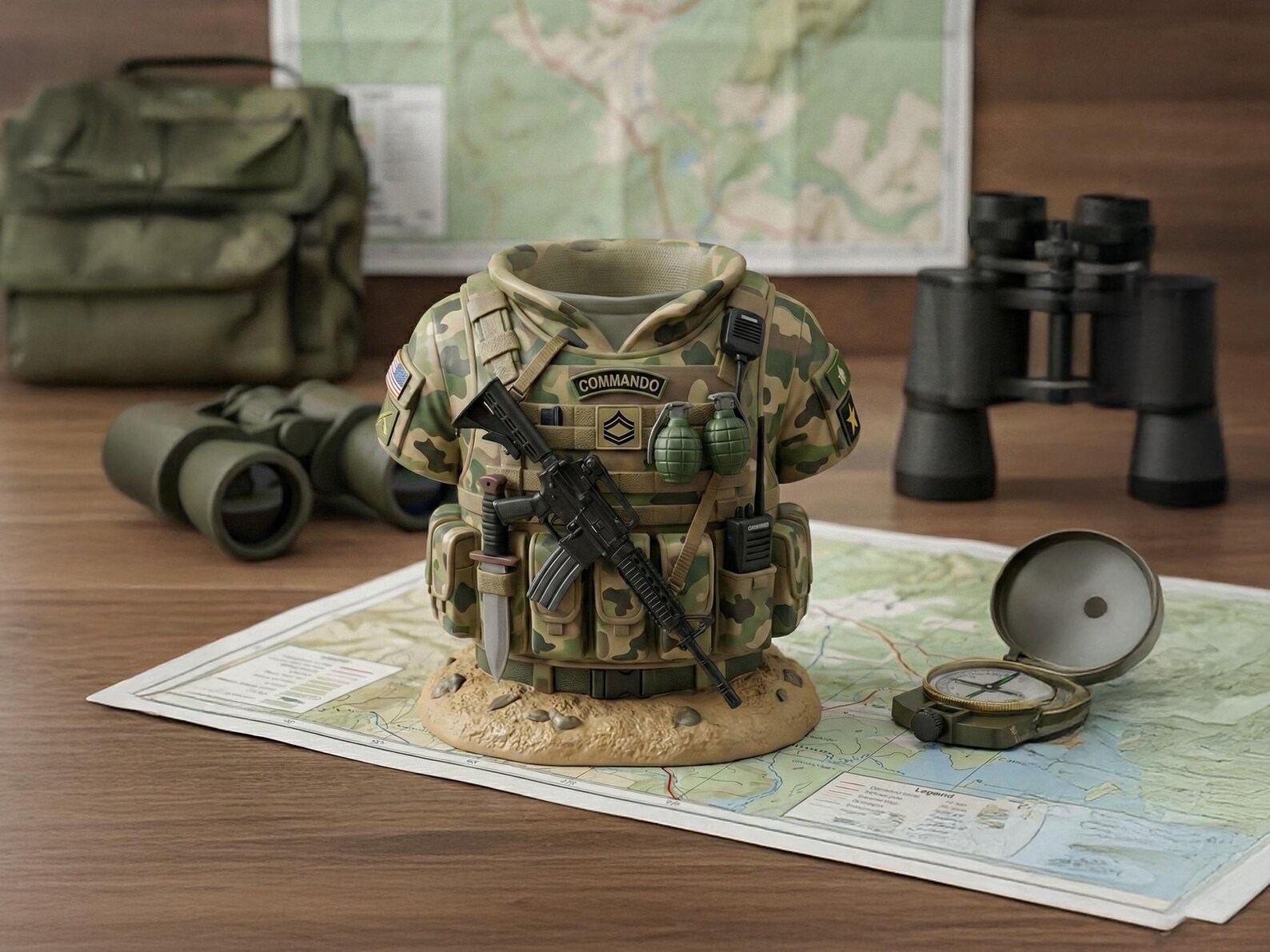 Commando Uniform Pencil Holder STL File | Special Forces Desk Organizer ...