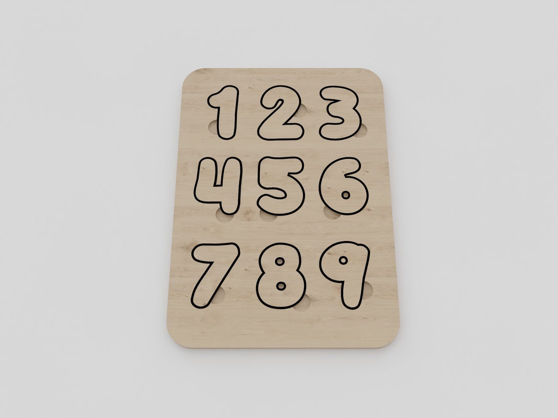 Laser Cut NUMBERS File Svg Templates Cnc and Puzzle, Dxf File for Kids ...